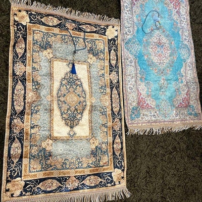 Soft Turquoise Prayer Mat With Tasbeeh, Prayer Bohemian Rug, Turkish ...