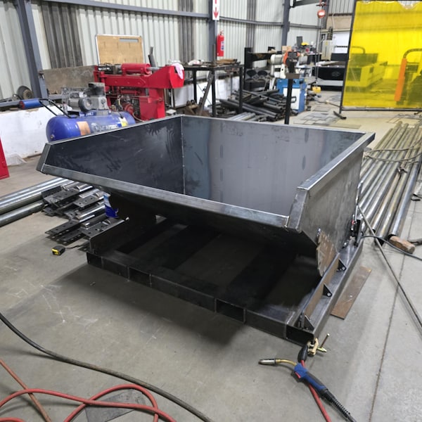 Industrial Self Dump Hopper Plans: CNC Waste Bin (dxf-dwg-stp-pdf-iam ...