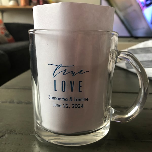Custom Wedding Favor Glass Coffee Mugs - 49 Designs to Choose From ...
