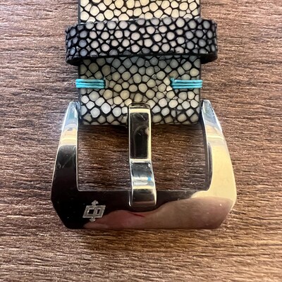 Shell Cordovan Leather Strap, Black Watch Band, Vintage Watch Band ...