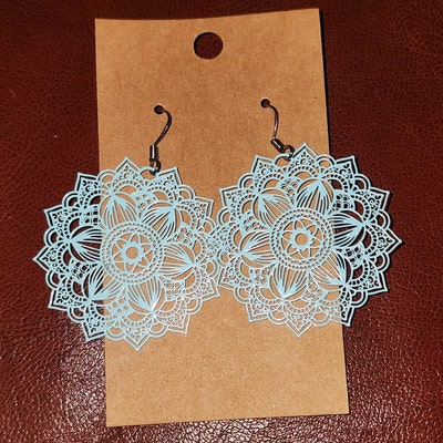 FREE SHIPPING ULTRA Lightweight Laser Filigree Cut Metal Earrings, Hypo ...