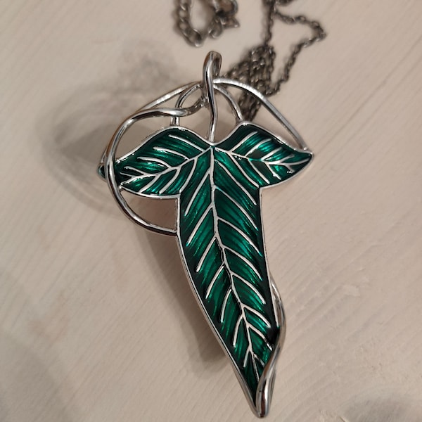 Green Enamel Ivy Leaf Pin: Silver Elf Cloak Brooch - Etsy
