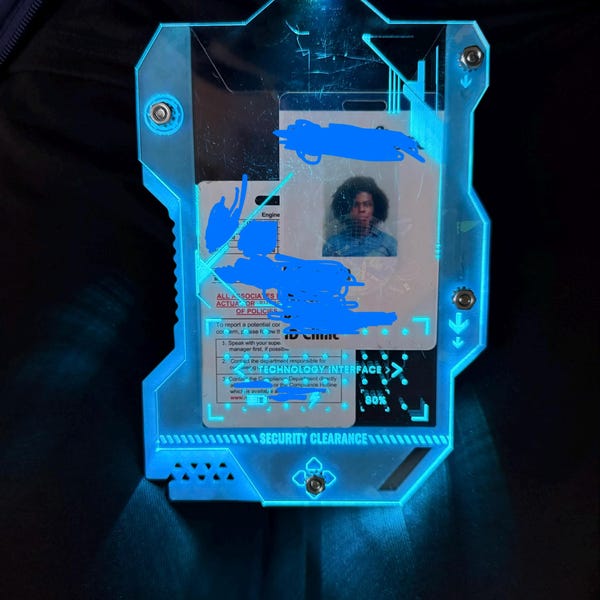 Futuristic Cyberpunk Light up RGB LED Pass/badge Holder ( Cosplay ...