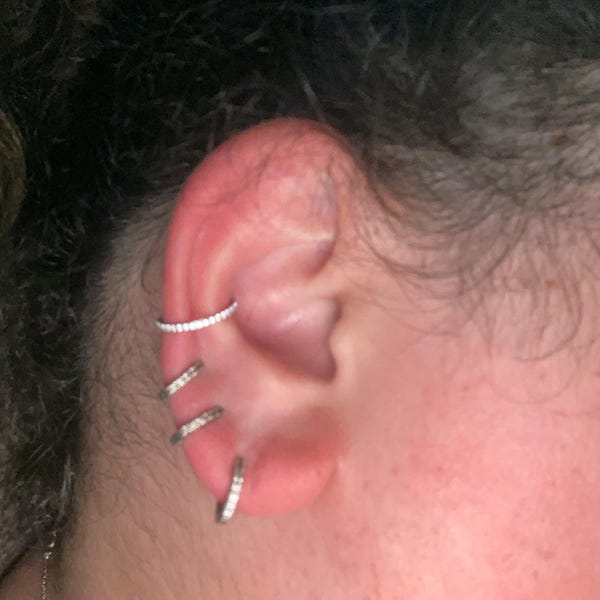 16G / 18G Conch Clicker Hoop, 16g/18g Conch Ring, Slim Hoop Earring ...