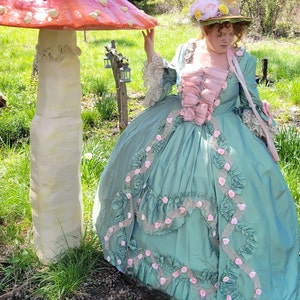 Light Blue Marie Antoinette Cape With Fur Victorian Style Rococo ...