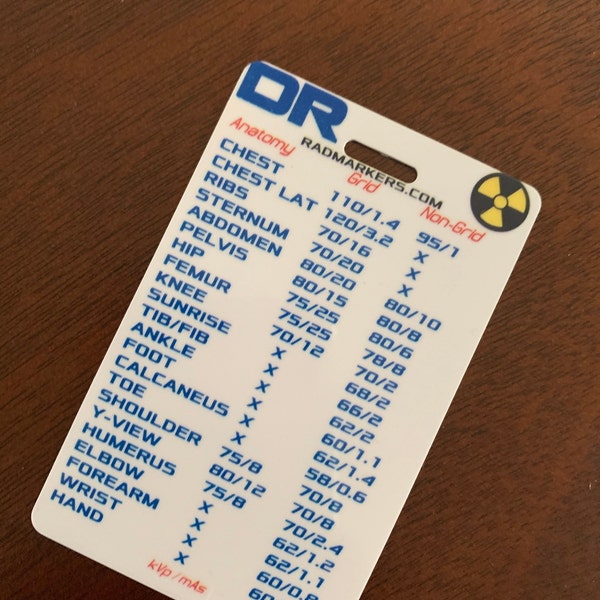 CR or DR Technique Chart for X-ray Technologist - Etsy