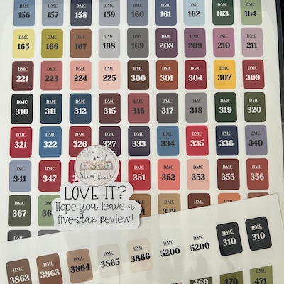 DMC Diamond Painting Labels, Color Coordinated DMC Stickers for Diamond ...