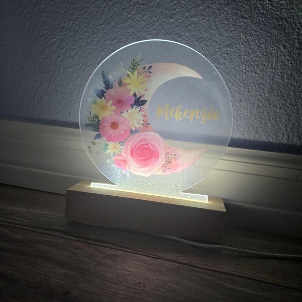 Personalized Baby Night Light, Night Light With Name and Birth Date, Nursery Decor, Gift for ...