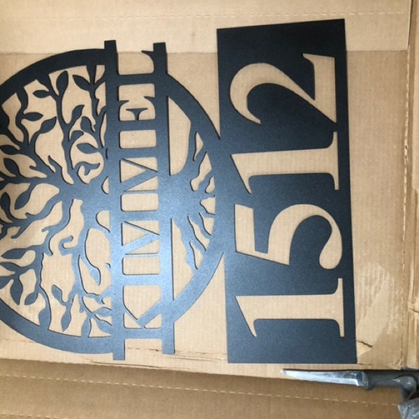 Custom Metal Address Sign, Metal House Numbers, Metal Address Plaque ...