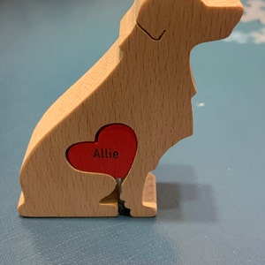 Apricot Cockapoo Small Figurine, Wooden Dog Statue With Engraved Love ...