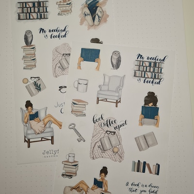 Girls Books Sticker Set Stickers, Journal Stickers, Planner Stickers ...
