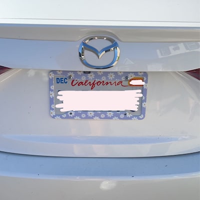 Floral Line Art License Plate Frame Minimalist Floral License Plate ...