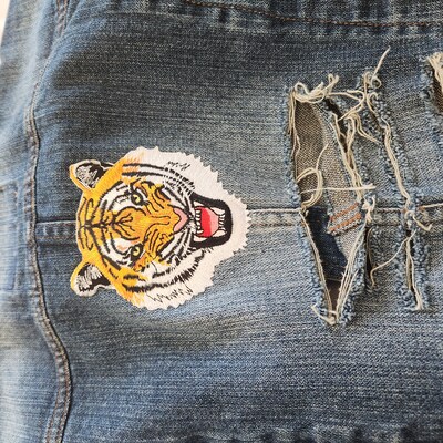 Roaring Tiger Head Patch Iron on Colorful, Fully Embroidered, 3.5 ...