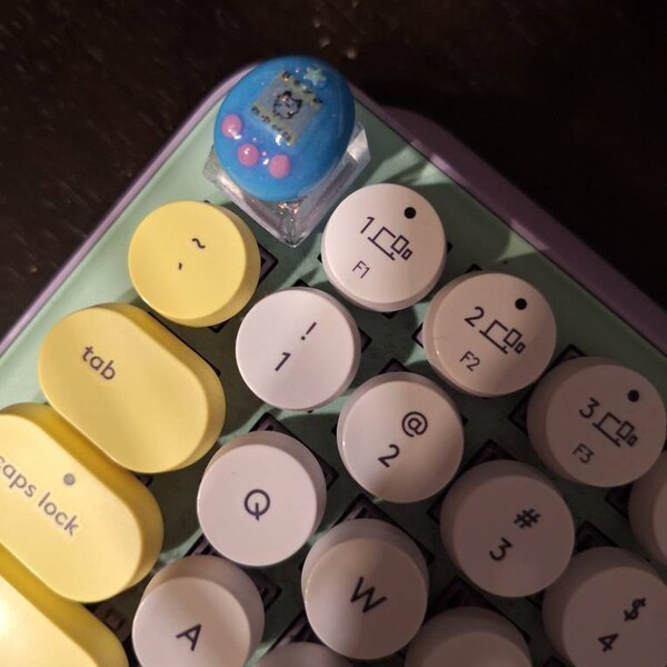 Pastel Blue Starry Sky Pudding Artisan Resin Keycaps, Cute ESC and ...