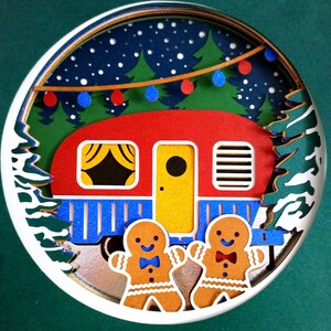 Christmas Gingerbread Camper 3D SVG Layered Shadow Box RV Glamping ...