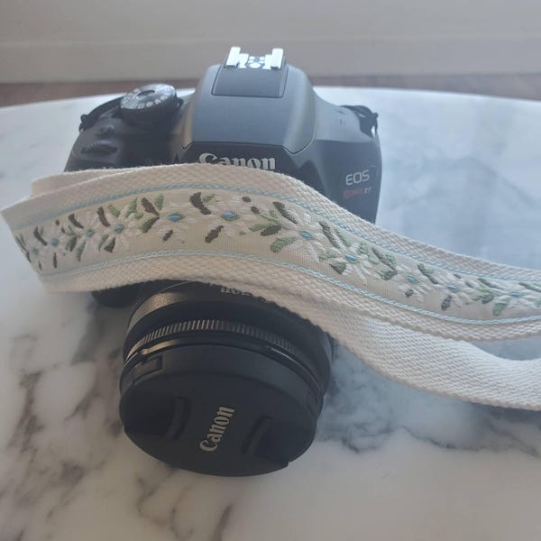 Embroidered Camera Strap, Floral Camera Shoulder Strap, DSLR Camera ...