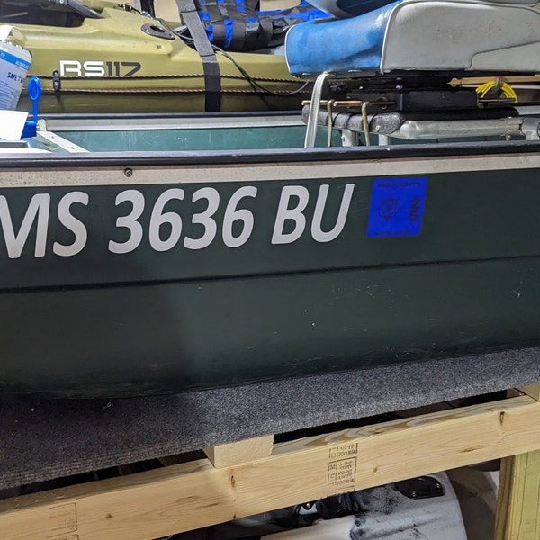 Set of 2 Watercraft Registration Numbers 3 INCH Lettering Vinyl Boat ...