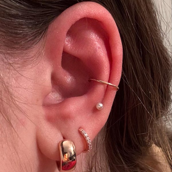 Flower Charm Hoop Earrings Set for Multiple Piercings, Gold Pave Hoop ...