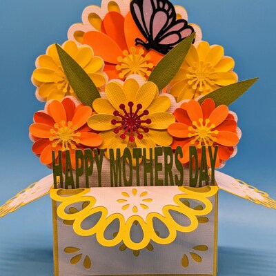 Sunshine Bouquet Card in A Box 3D SVG - Etsy