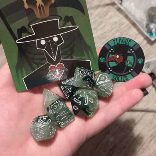 Plague Doctor Exclusive 11 Dice Set | Themed Bird Mask DND DICE With ...