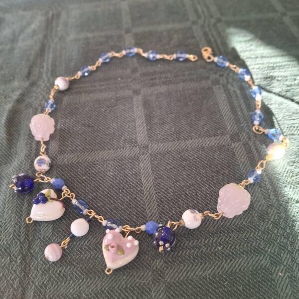 THE MAGIC LIGHT Roses Glass Beads, 12mm Special Formula Dichroic Glass ...