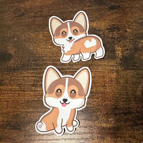 Tri-colored Corgi Vinyl Stickers and Sticker Pack, Holographic - Etsy