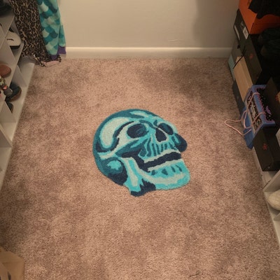 Tufted Skull Rug Handmade Witchy Rug Gothic Bedroom Decor - Etsy