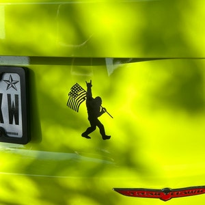 Bigfoot American Flag Mountain Tree Vinyl Decal Sasquatch Car - Etsy