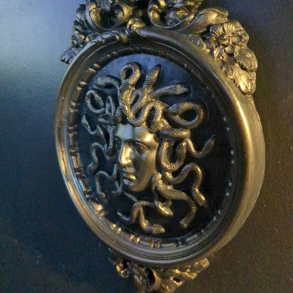 Snake *SCRYING MIRROR* Handmade Ornate Oval Plaster Snake Serpent Frame ...