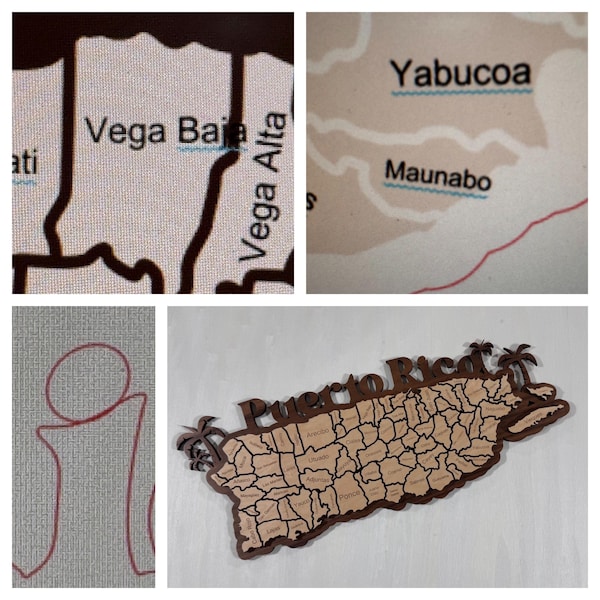 Puerto Rico 78 Municipalities Laser Cut Svg - Wooden Wall Art: Size 32 ...
