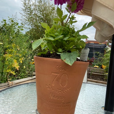 70th Birthday Personalised Plant Pot Engraved 70th Birthday Gift for ...