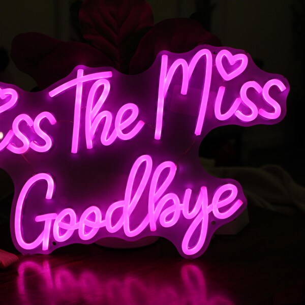 Kiss the Miss Goodbye Neon Sign, Custom Bridal Shower Party LED Neon ...