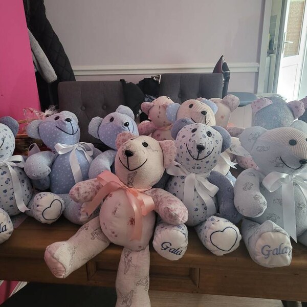 Memory Bear Handmade Personalised Keepsake Remembrance Bereavement Bear ...