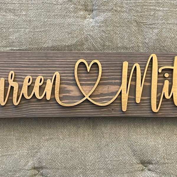 3D Wedding Sign, Name Sign Bridal Shower Gift, Boyfriend Gift ...