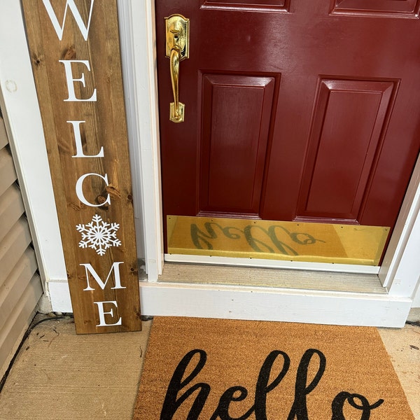 Christmas Welcome Sign - Winter Porch Decor - Let It Snow Sign ...