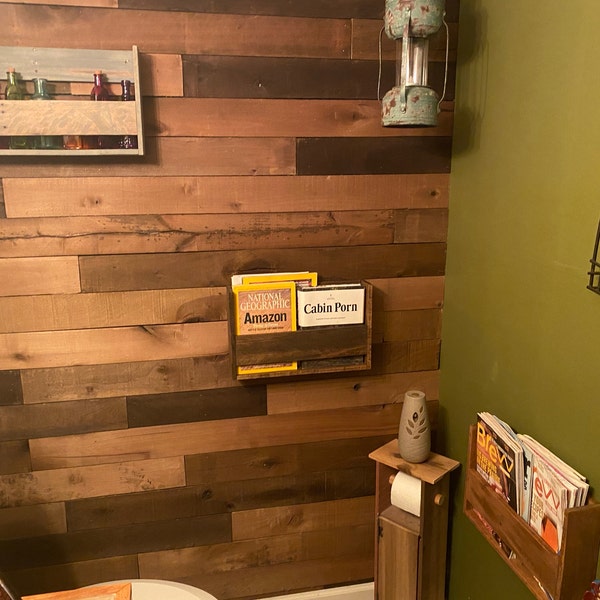 Rustic Magazine Holder / Organizer Made Out of Reclaimed Wood Home ...