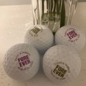 Fore Ever Custom Golf Ball Wedding Favor, Fore-ever, Personalized Golf ...