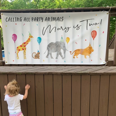 Party Animal Birthday Banner With Jungle Animals - Etsy