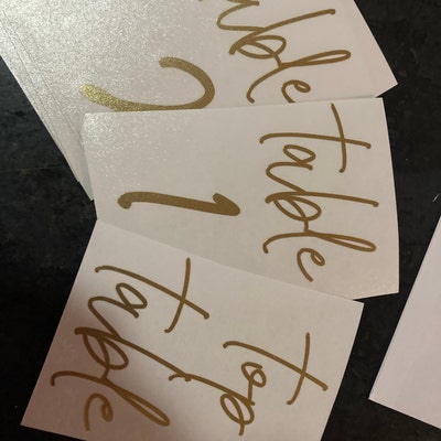 Table Number Sticker, Elegant Wedding Reception Vinyl Decal Numbers ...