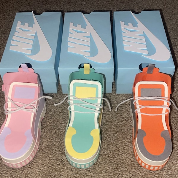 3D Sneaker Gift Box and Shoe Box Svg Bundle 3D Sneaker Box Trainer Gift ...