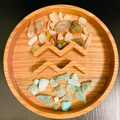 Libra Crystal Tray Wooden Crystal Tray Libra Crystal - Etsy