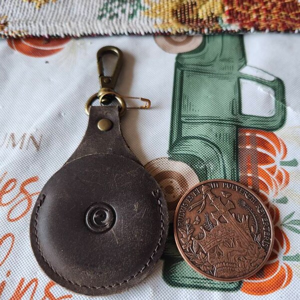 Coin Holder Leather Key Tag | Coin Slip Key Tag | Leather Coin Case ...