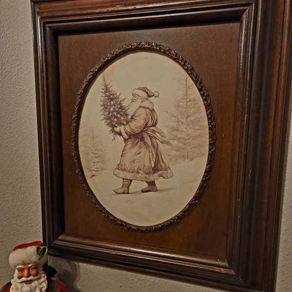 Vintage Christmas Santa Print, Christmas Decor, Printable Wall Art ...