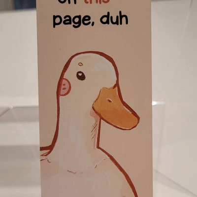 Duck Bookmark You're on This Page Cute Bookmark Double Printed ...