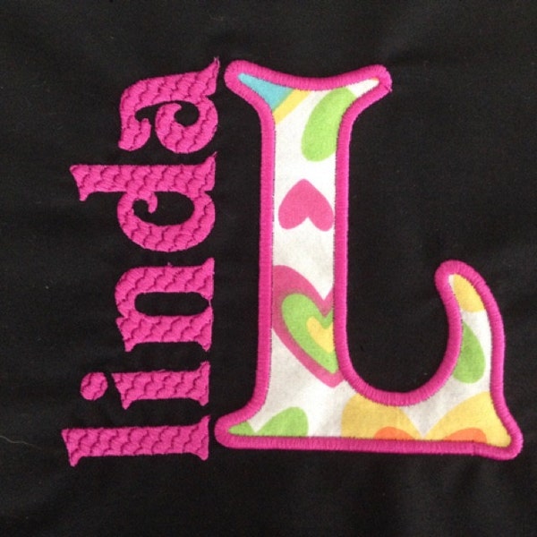 Blake Applique Monogram Set – Uppercase Letters - 2″ 3″ 4″ - Machine ...