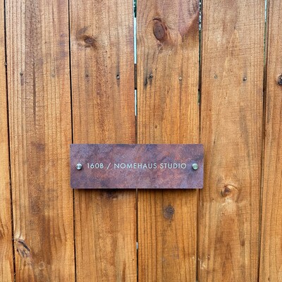 House Number Sign Printed Rust Effect Address Signage Rusty Effect ...