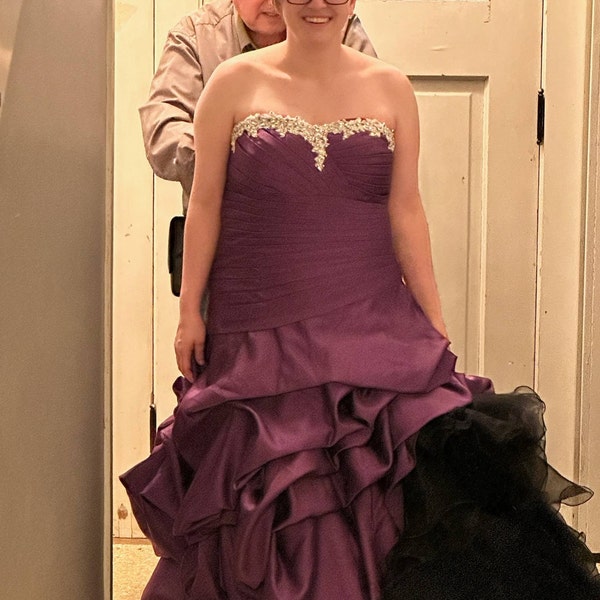 Purple Gothic Style Strapless Ball Gown Wedding Dress | CONSTANCE ...