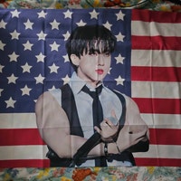 NCT Taeyong Flag Banner, Nct Taeyong Kpop American Flag Tapestry, Nct ...