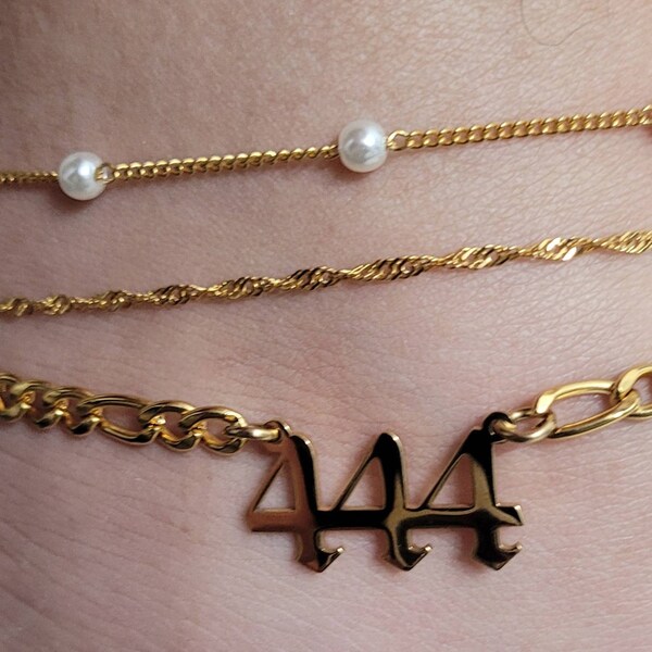 Angel Number Anklet by Babeina, 111 222 333 444 555 777 999 888 Anklet ...