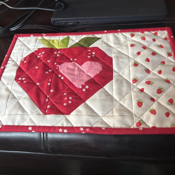 Sweetheart Strawberry Quilt Block Pattern Heart PDF - Instructions for ...